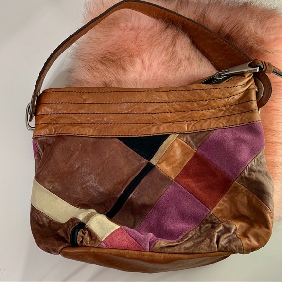 Fossil | Bags | Fossil Fifty Four Patchwork Suede Shoulder Bag | Poshmark